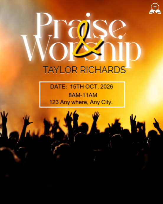 Copy of Black Modern & Minimal Praise And Worship Flyer Instagram ...