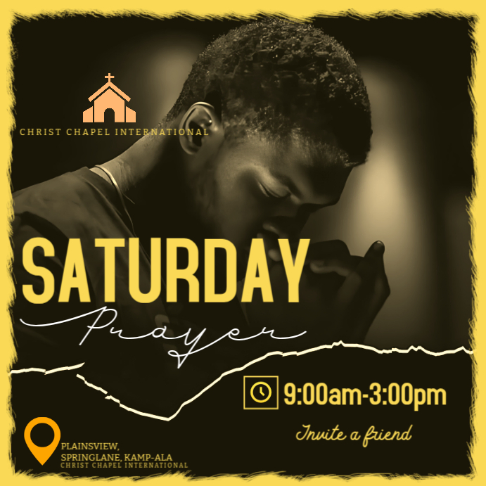 Black Modern & Minimal Prayer Meeting Instagram Post Template ...
