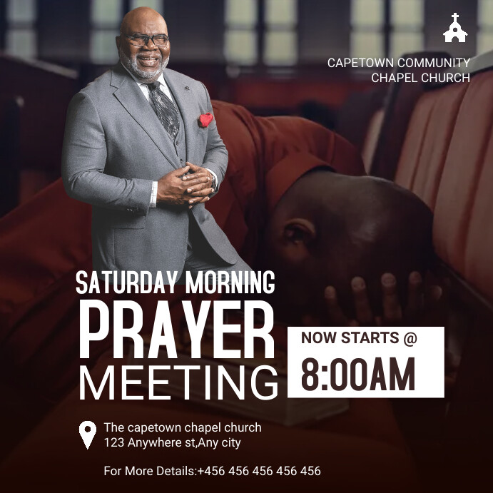 Copy of Black Modern & Minimal Prayer Meeting Service | PosterMyWall