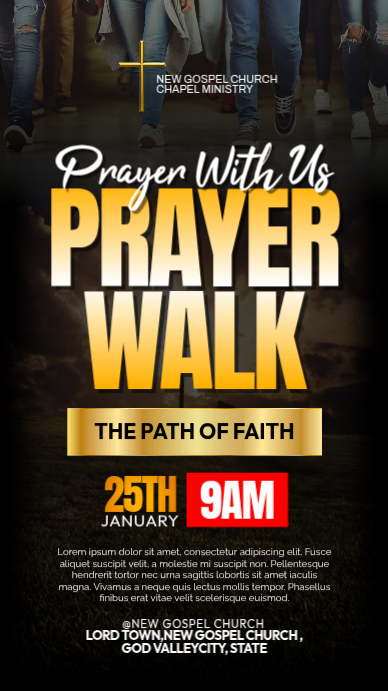 Copy of Black Modern & Minimal Prayer Walk Service Instagram Story ...