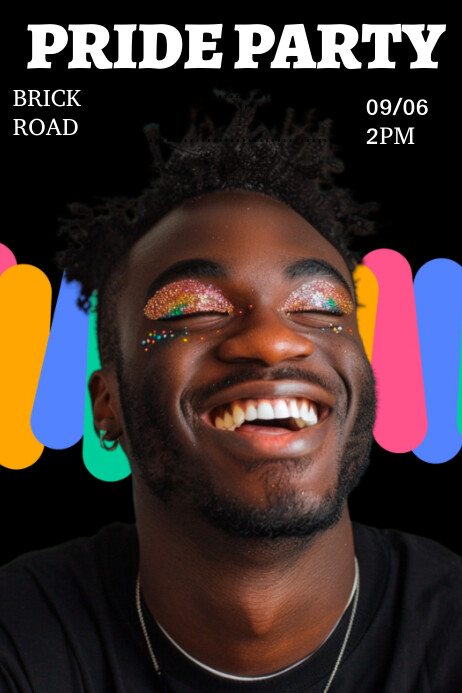 Black Modern & Minimal Pride Party Poster Template | PosterMyWall