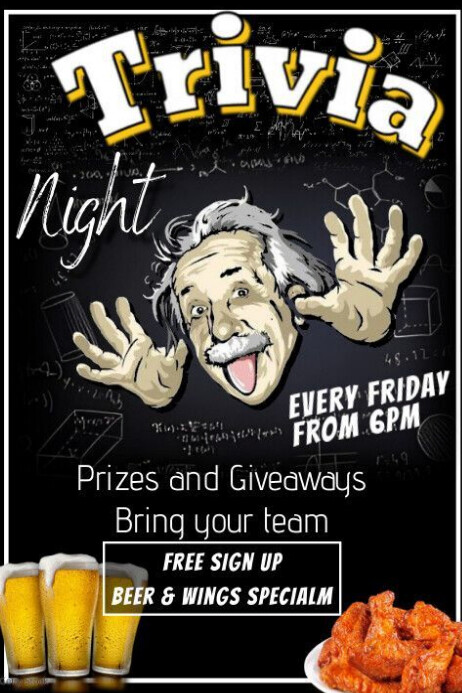 Black Modern & Minimal Quiz And Trivia Nights Flyers Poster Template | PosterMyWall