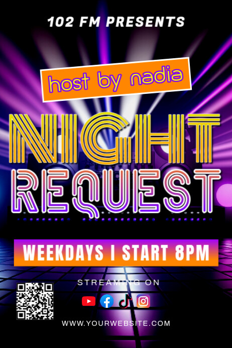 Black Modern & Minimal Radio Show Poster Template | PosterMyWall