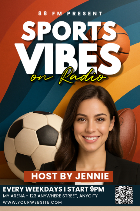 Black Modern & Minimal Radio Show Poster Template | PosterMyWall