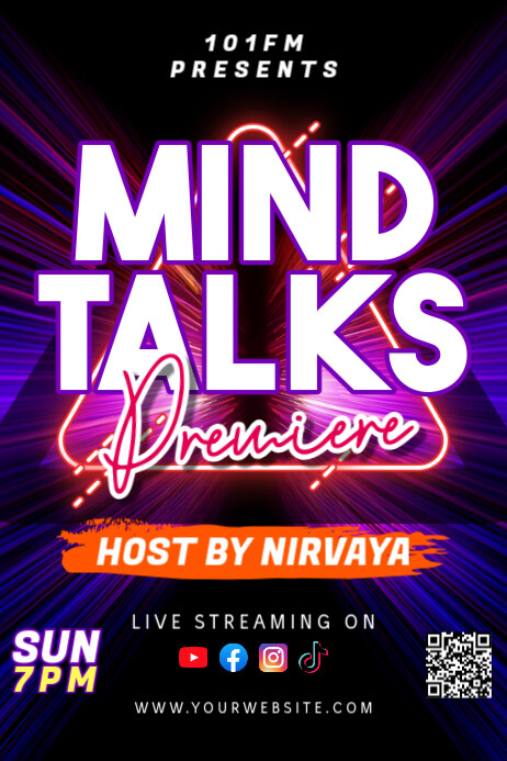 Black Modern & Minimal Radio Show Poster Template | PosterMyWall