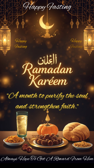 Black Modern & Minimal Ramadhan Kareem Poster Instagram Story Brown ...