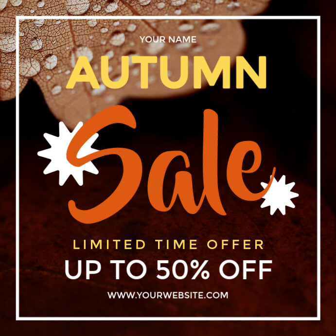 Black Modern & Minimal Red Autumn Sale Pos Instagram Template ...
