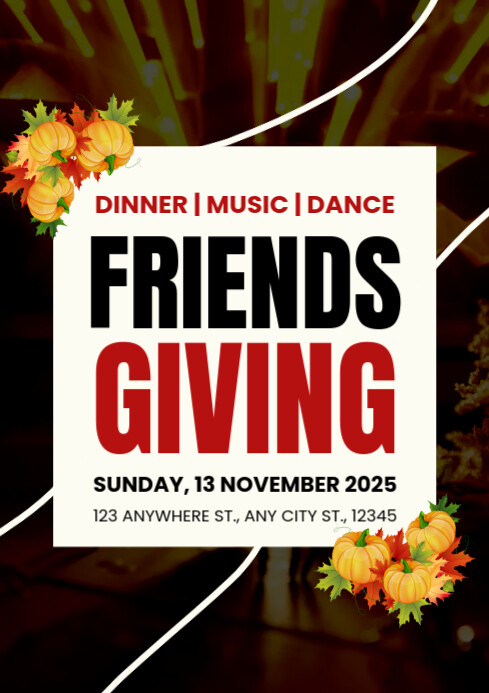 Copy of Black Modern & Minimal Red Friendsgiving A4 | PosterMyWall
