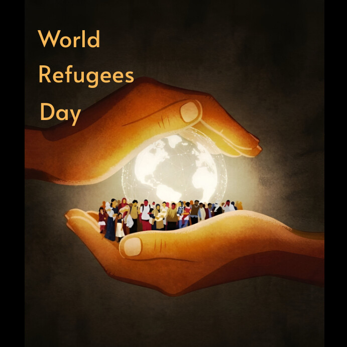 Copy of Black Modern & Minimal Refugees Day Awareness | PosterMyWall
