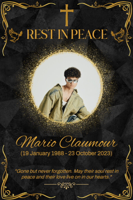 Copy of Black Modern & Minimal Rest In Peace/in Loving Memories/rip Poster | PosterMyWall