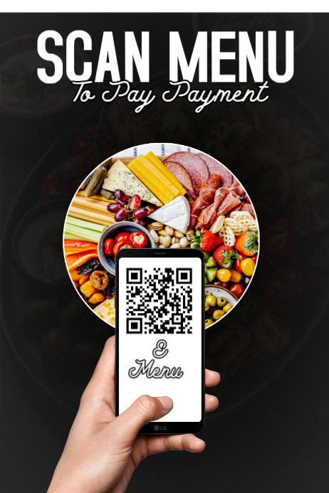 Black Modern & Minimal Scan Food Menu Poster Template | PosterMyWall