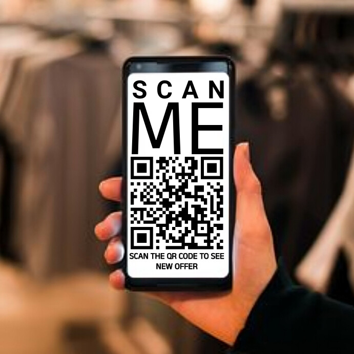 Plantilla de Black Modern & Minimal Scan Me Instagram Post | PosterMyWall