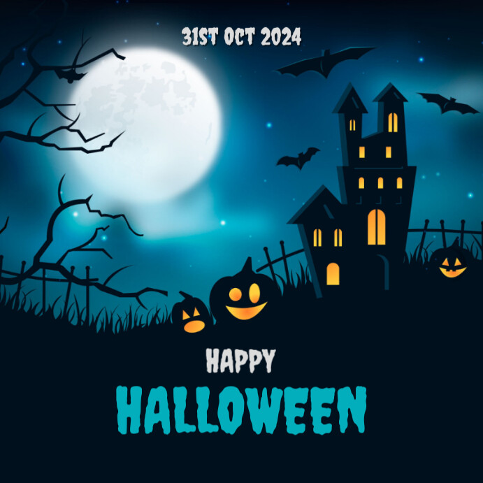 Copy of Black Modern & Minimal Scary Halloween Smiling Houses Poster ...