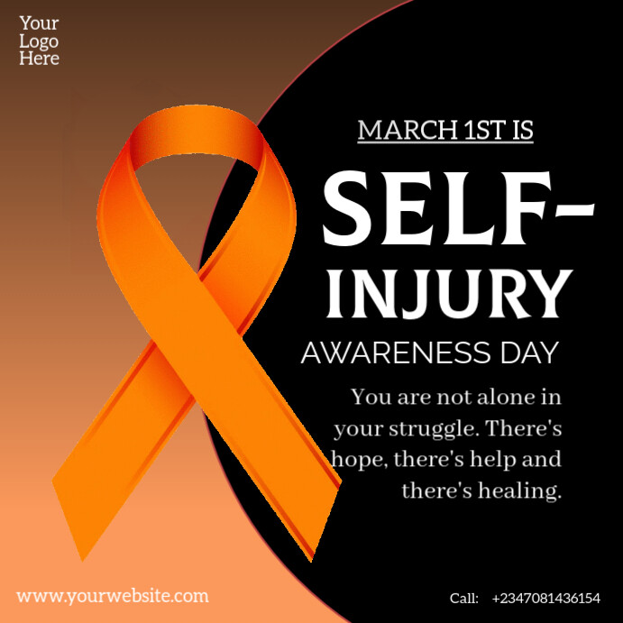Copy of Black Modern & Minimal Self-injury Awareness Day Instagram Post ...