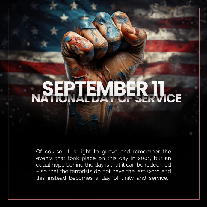 Copy of Black Modern & Minimal September 11 National | PosterMyWall