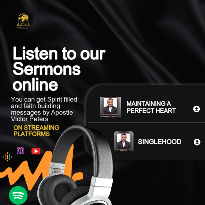 Copy of Black Modern & Minimal Sermon Cover Instagram Post | PosterMyWall