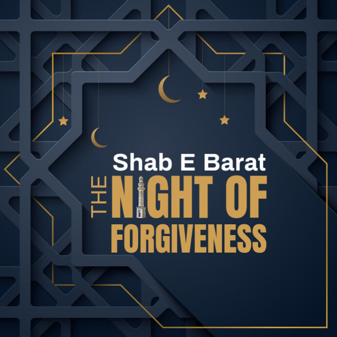 Black Modern & Minimal Shab E Barat Instagram Post Template | PosterMyWall