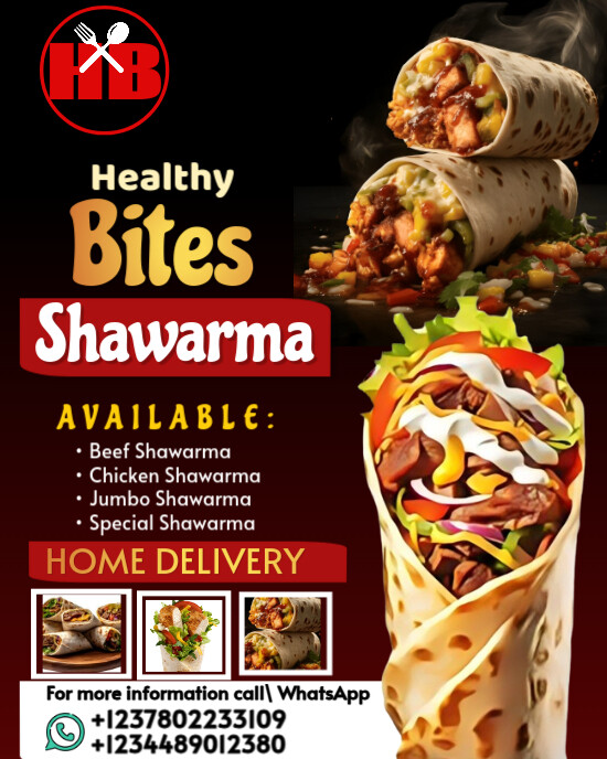 Copy of Black Modern & Minimal Shawarma Promo Flyer Template Instagram ...