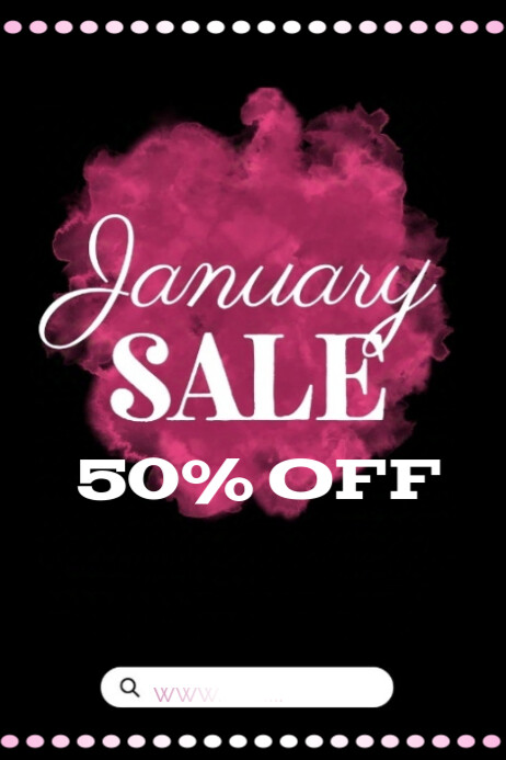 Black Modern & Minimal Simple Minimalist Black Pink January Sales Flyer ...