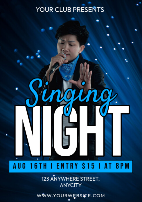 Black Modern & Minimal Singing Night A4 Template | PosterMyWall