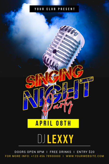 Copy of Black Modern & Minimal Singing Night Party Poster | PosterMyWall