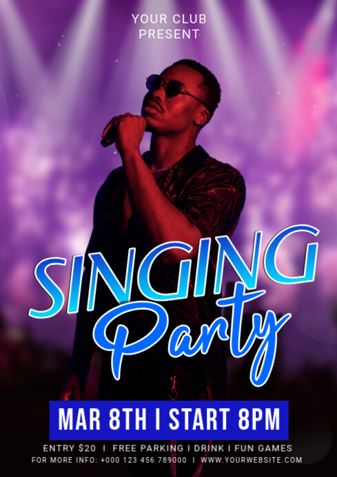 Copy of Black Modern & Minimal Singing Party A4 | PosterMyWall