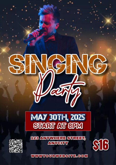 Copy of Black Modern & Minimal Singing Party A4 | PosterMyWall