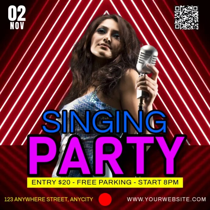 Copy of Black Modern & Minimal Singing Party Pos Instagram | PosterMyWall
