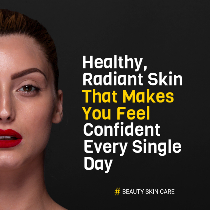 Black Modern & Minimal Skin Beauty Care Poster Instagram Post Template ...