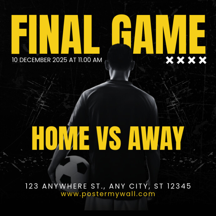 Black Modern & Minimal Soccer Final Game Pos Instagram Template ...