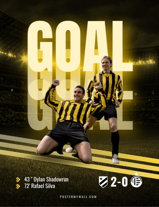 Copy of Black Modern & Minimal Soccer Goal Flyer (us Letter) | PosterMyWall