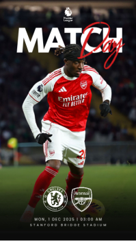 Black Modern & Minimal Soccer Match Day Instagram Portrait Template ...