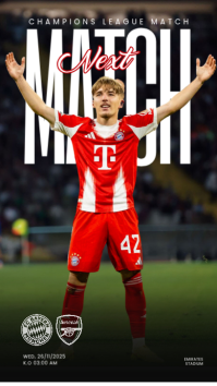 Black Modern & Minimal Soccer Match Day Instagram Portrait Template ...