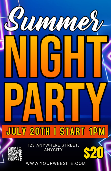 Black Modern & Minimal Summer Party Tabloid Template | PosterMyWall