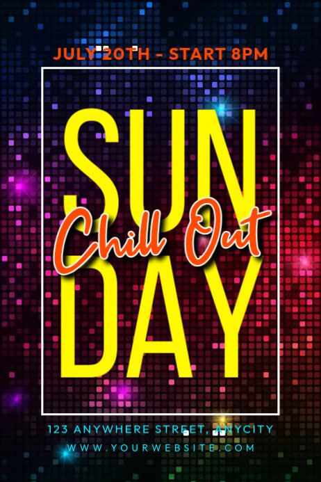 Black Modern & Minimal Sunday Chillout Poster Template | PosterMyWall
