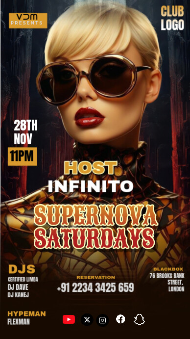 Black Modern & Minimal Supernova Saturday Instagram Story Template | PosterMyWall