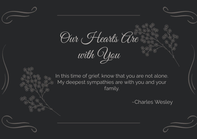 Black Modern & Minimal Sympathy Card A3 Template | PosterMyWall