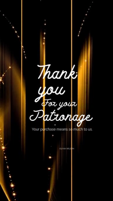 Black Modern & Minimal Thank You For Your Patronage Video Digital ...