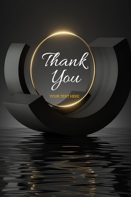 Black Modern & Minimal Thank You Poster Template | PosterMyWall