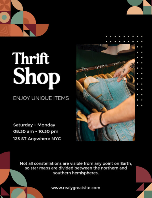 Copy of Black Modern & Minimal Thrift Shop Flyer (us Letter) | PosterMyWall