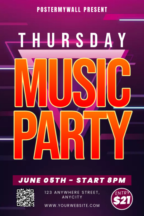Copy of Black Modern & Minimal Thursday Music Party Poster | PosterMyWall
