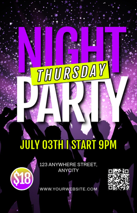 Copy of Black Modern & Minimal Thursday Night Party Tabloid | PosterMyWall