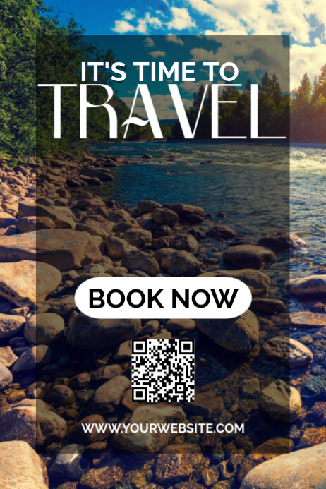 Black Modern & Minimal Time To Travel Poster Template | PosterMyWall