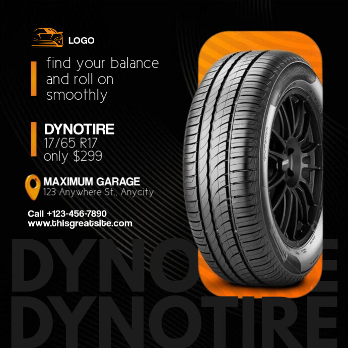 Copy of Black Modern & Minimal Tire Promo Instagram Post | PosterMyWall