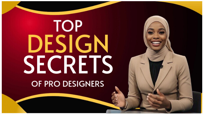 Copy of Black Modern & Minimal Top Design Secrets Of Pro Designers Youtube Thumbnail | PosterMyWall