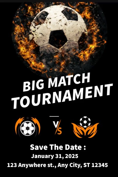 Black Modern & Minimal Tournament Poster Template | PosterMyWall