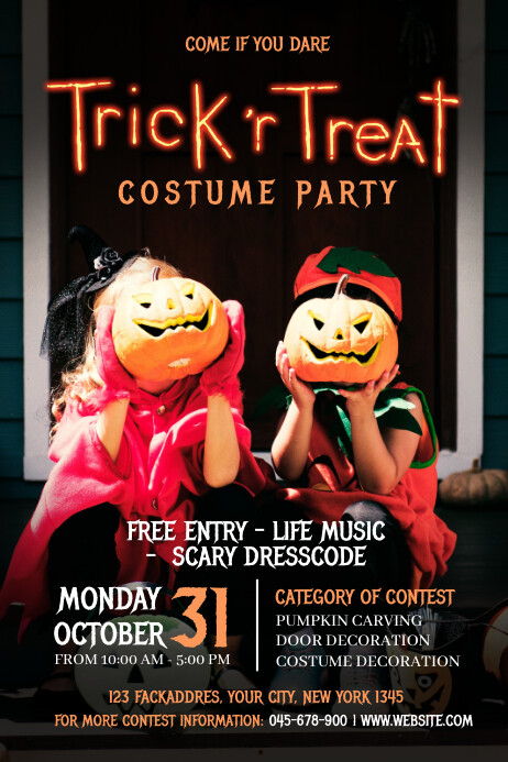Copy of Black Modern & Minimal Trick Or Treat Party P | PosterMyWall