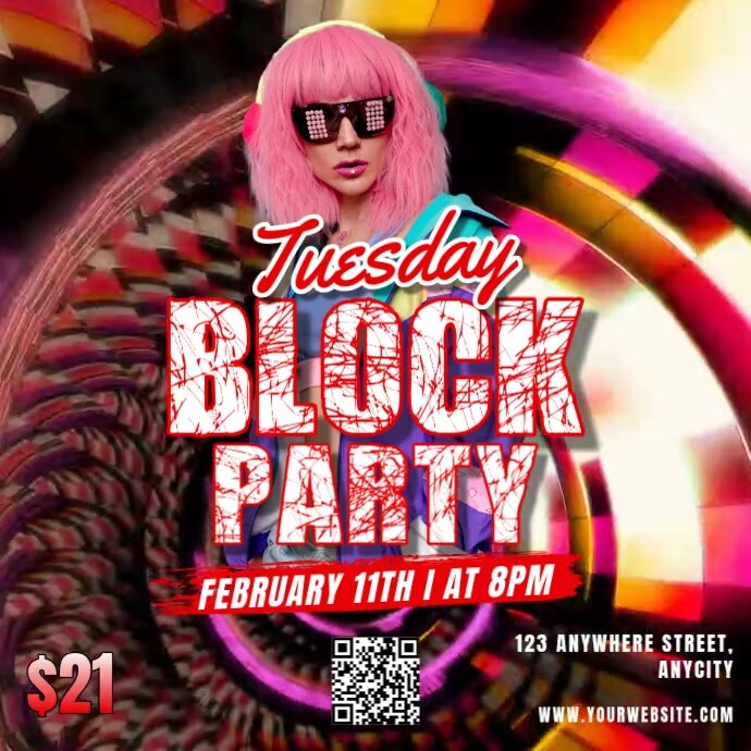 Copy of Black Modern & Minimal Tuesday Block Party Pos Instagram ...