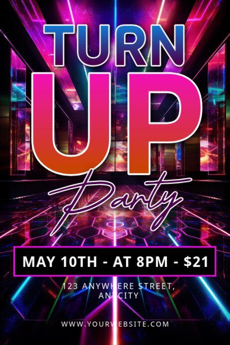 Copy of Black Modern & Minimal Turn Up Party Poster | PosterMyWall