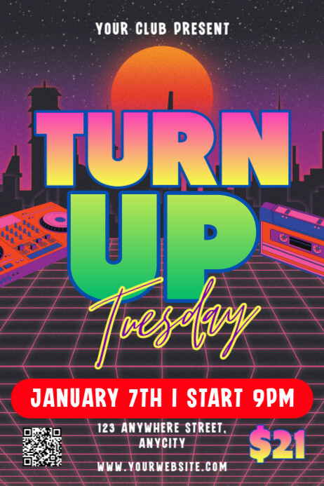 Copy of Black Modern & Minimal Turn Up Poster | PosterMyWall